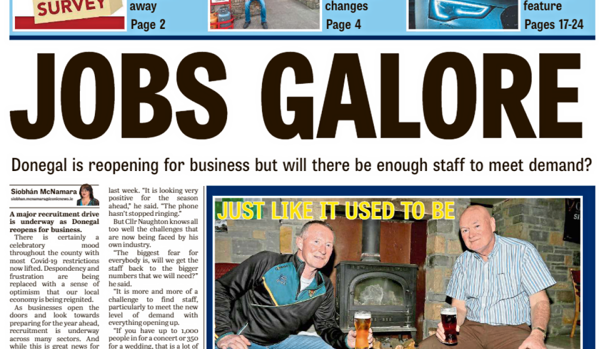 Donegal Post, its Wednesday and the lead proclaims that there are ...