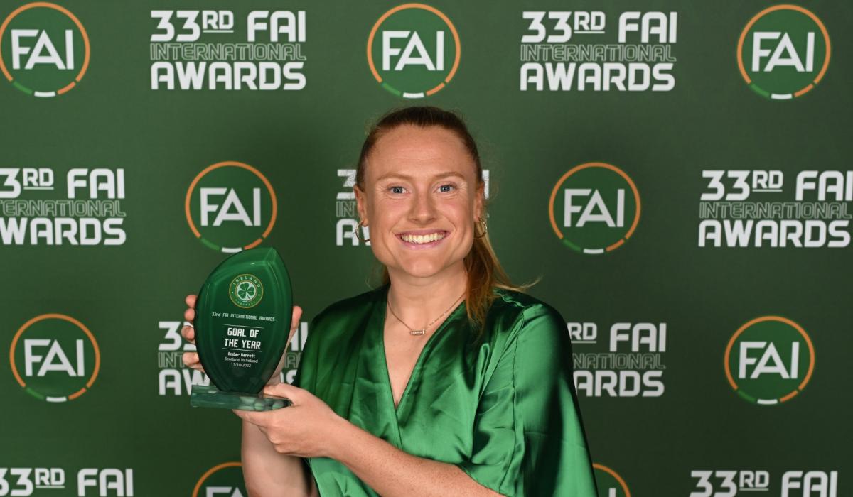 Amber Barrett presented with International Goal of the Year award ...