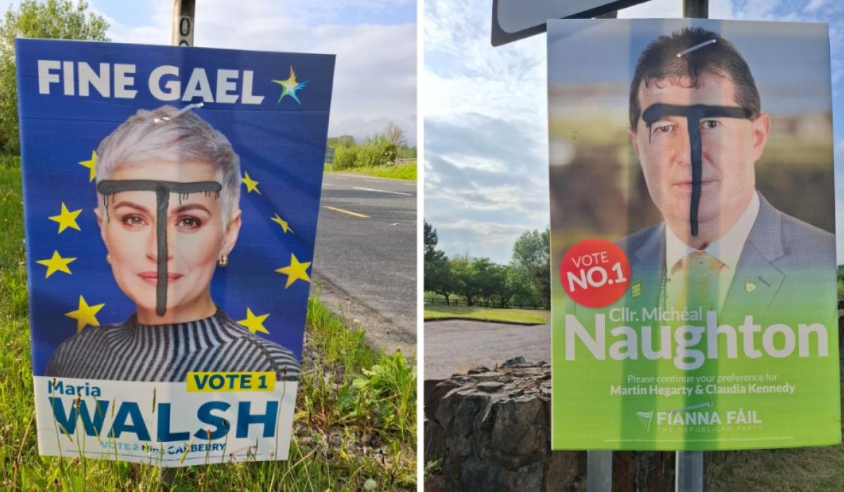 Election posters defaced in Donegal Town vandalism - Donegal Live