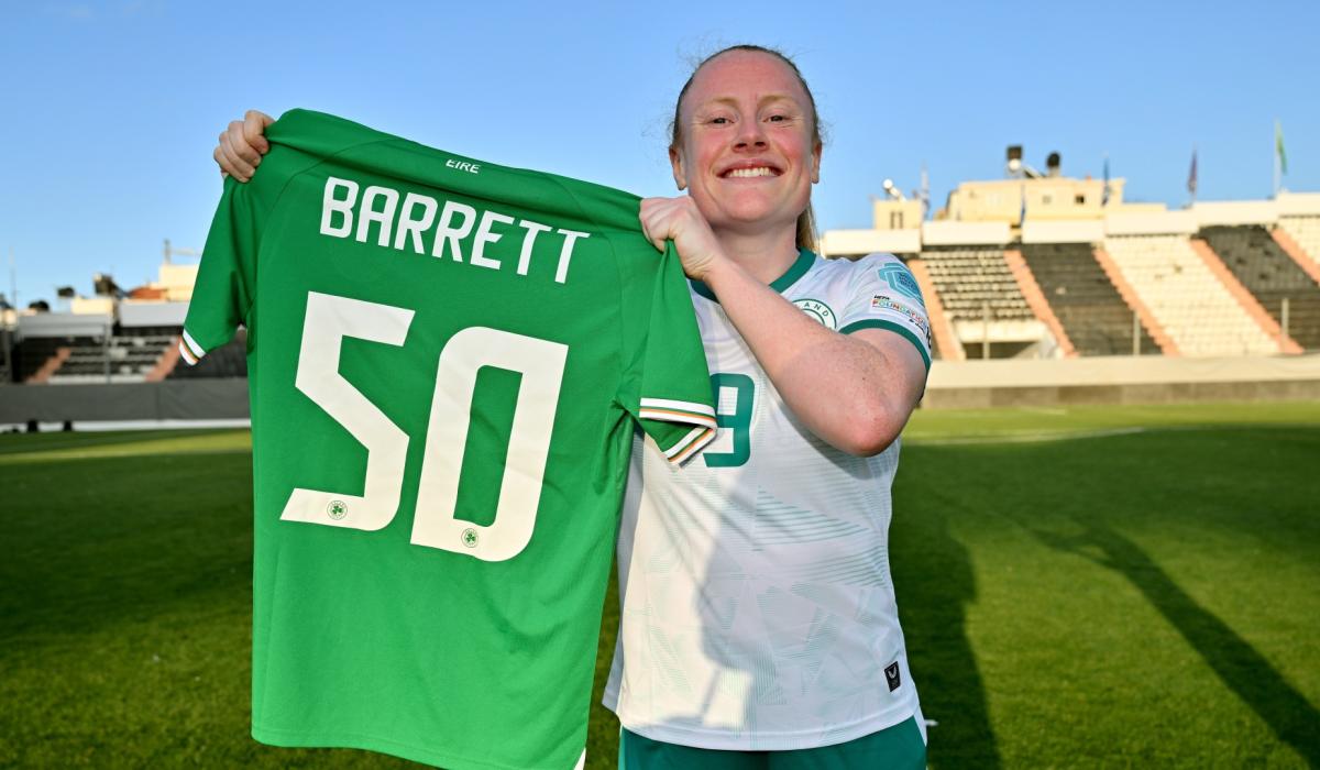 Watch: Amber Barrett celebrates 50th cap with a goal as Ireland beat ...