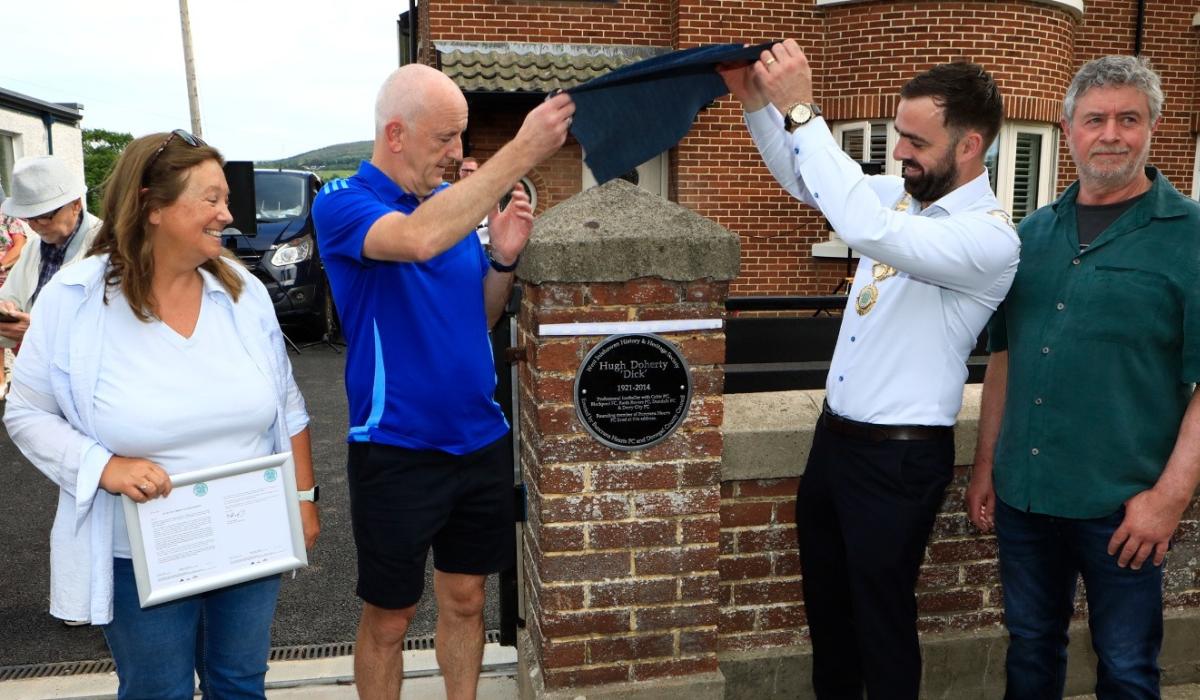 Plaque of former Celtic player Hugh 'Dick' Doherty unveiled in Buncrana ...