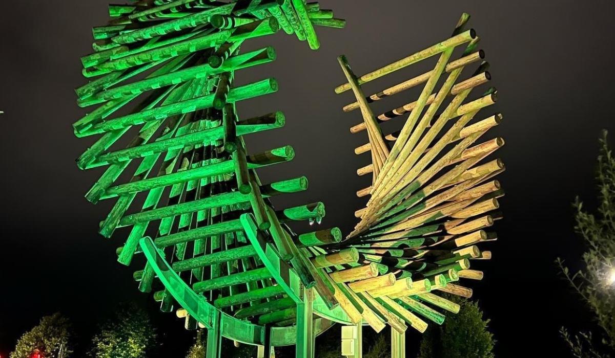 Polestar roundabout glows green and gold for Donegal at official light ...